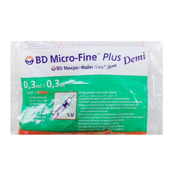 B-D Microfine Plus 0.3ml Syringe 100Bs