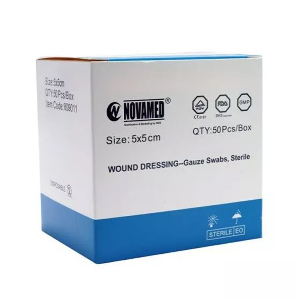 Novamed Gauze Swab Sterile 5cmx5cm 50s